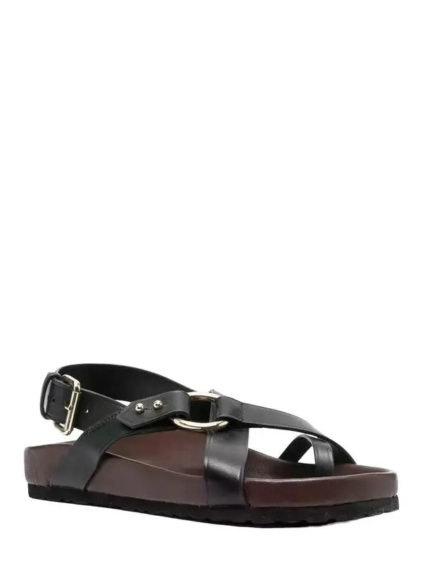 Soeur Mexico Leather Sandals - Black