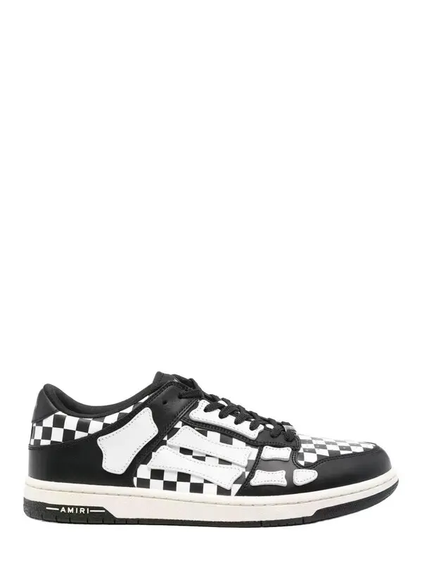 Amiri Skel Top Low Check-pattern Sneakers - Black