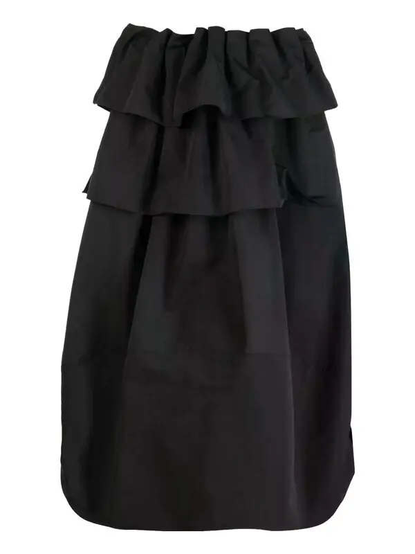 Goen.j Ruffled Midi Skirt - Black