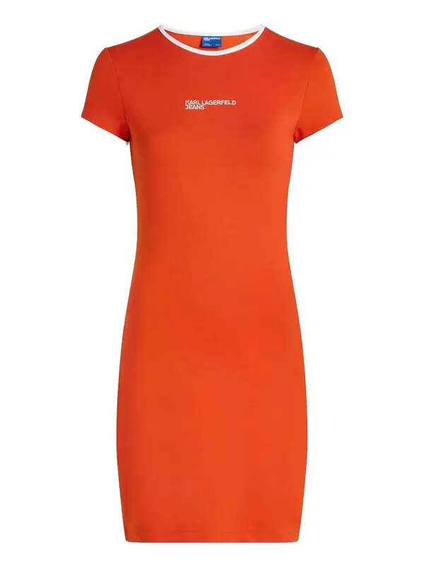 Karl Lagerfeld Logo-embroidered Dress - Orange
