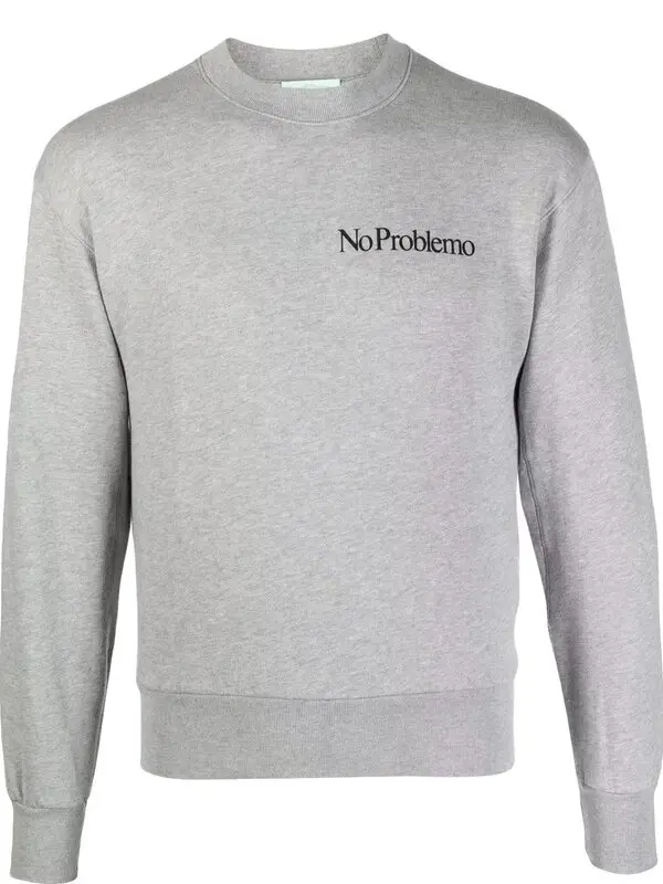 Aries No Problemo Print Sweatshirt - Grey