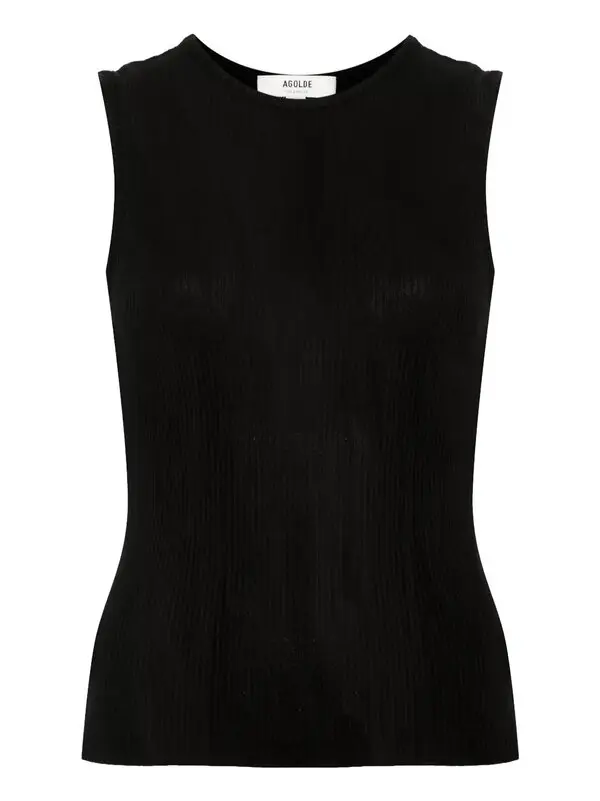 AGOLDE Binx Ribbed Tank Top - Black
