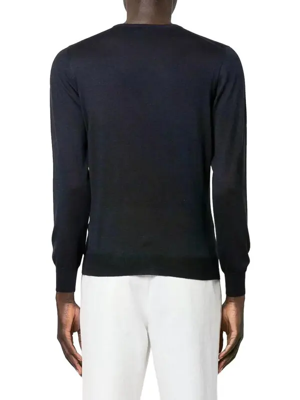 BARBA NAPOLI Fine-knit Crew-neck Jumper - Blue