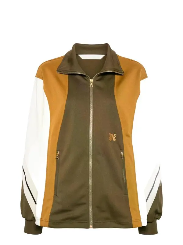 Palm Angels Monogram-embroidered Colourblock Track Jacket - Brown