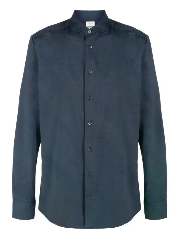 TRAIANO MILANO Ribbed Longsleeved Shirt - Blue