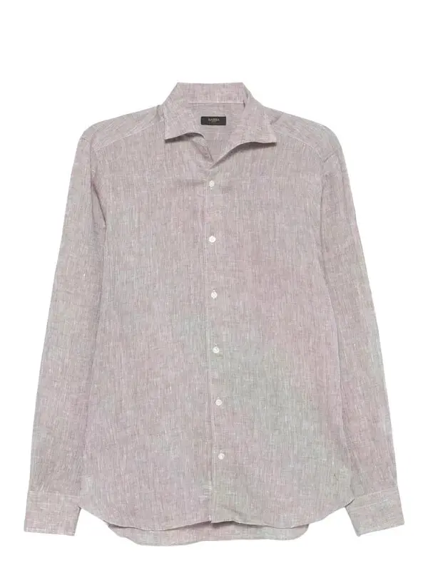 BARBA NAPOLI Linen Shirt - Brown