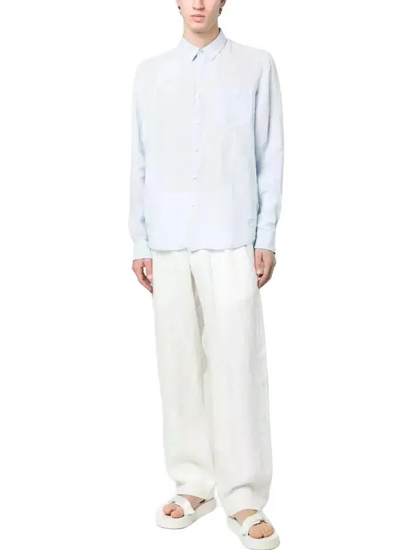 Vilebrequin Caroubis Long-sleeved Linen Shirt - Blue