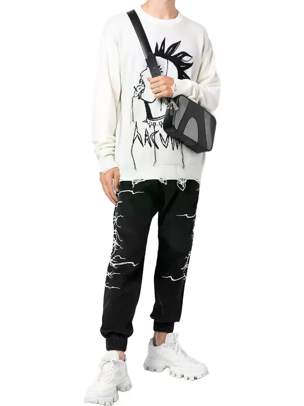 HACULLA. Fallen Angel Print Trackpants - Black