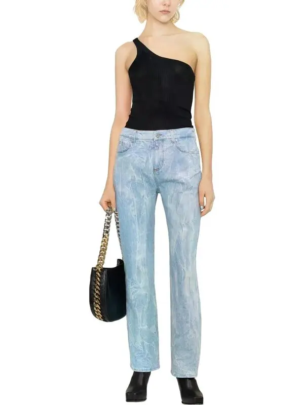 Stella McCartney Crinkle-effect Straight-leg Jeans - Blue