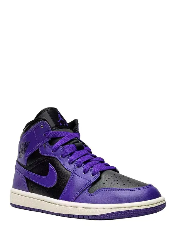 JORDAN 1 Mid Purple Sneakers - Black