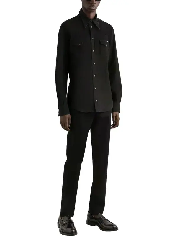 Dolce & Gabbana Coated Denim Shirt - Black