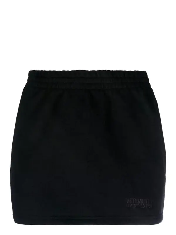 Vetements Elasticated Cotton-blend Mini Skirt - Black