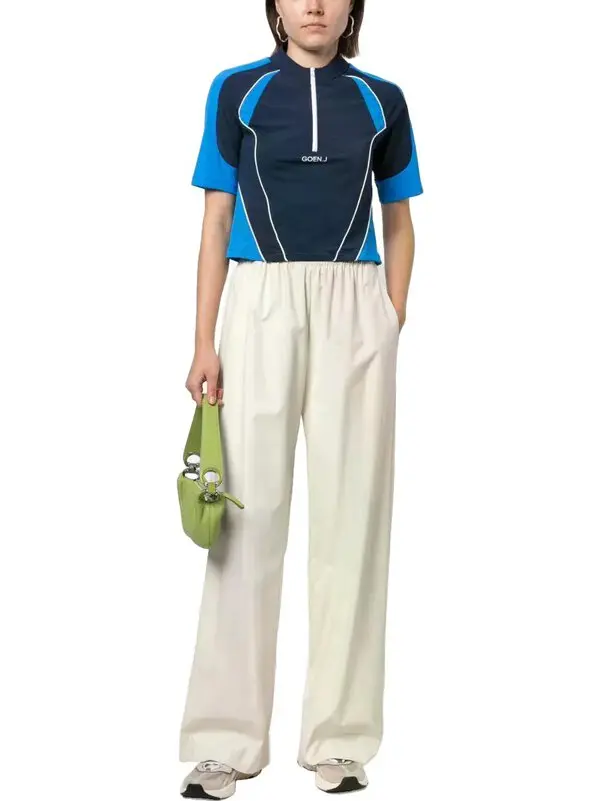 Goen.j Colour-block Zip-up Top - Blue