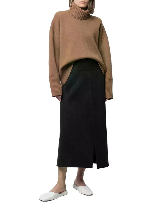 Proenza Schouler Cashmere Roll Neck Drop Shoulder Jumper - Brown