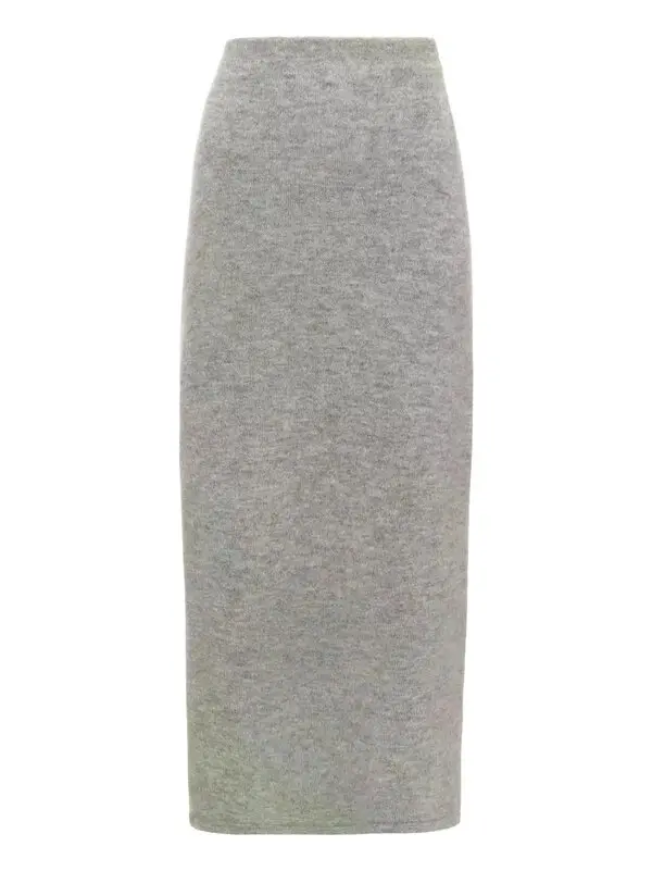 JW Anderson Side-slit Tube Skirt In Mohair Blend - Grey