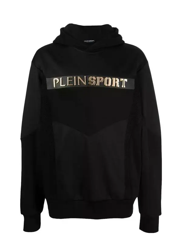 PLEIN SPORT Embossed Logo Hoodie - Black