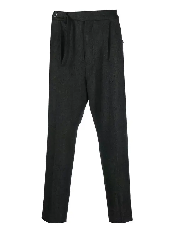 WHITE MOUNTAINEERING Pleated Tapered Cropped Trousers - Grey