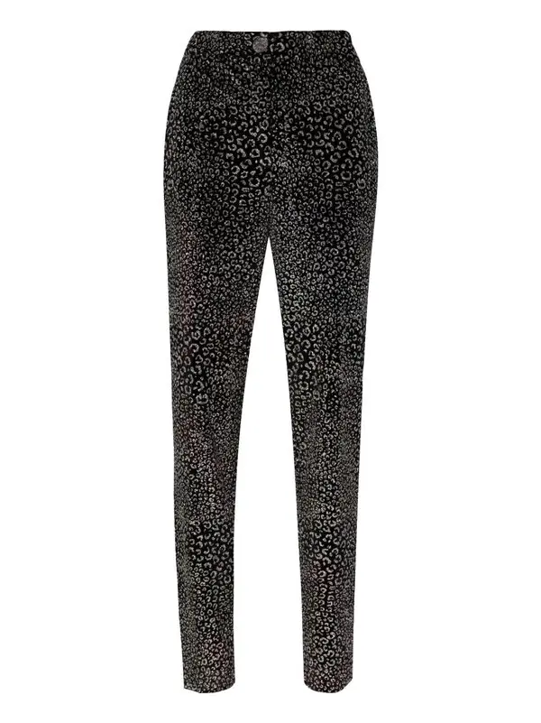 GENNY Animalier Velvet Trousers - Black