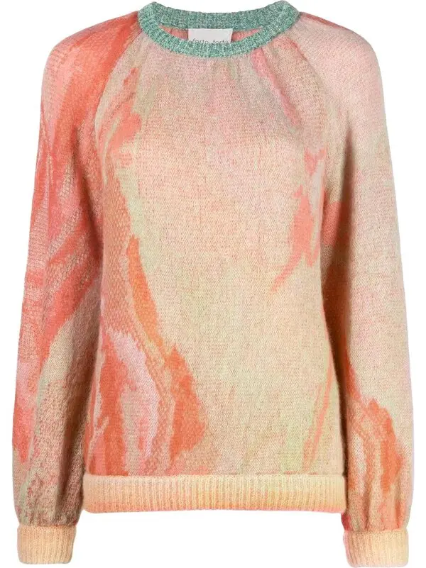 FORTE_FORTE Alpaca Wool Faded Effect Jumper - Pink