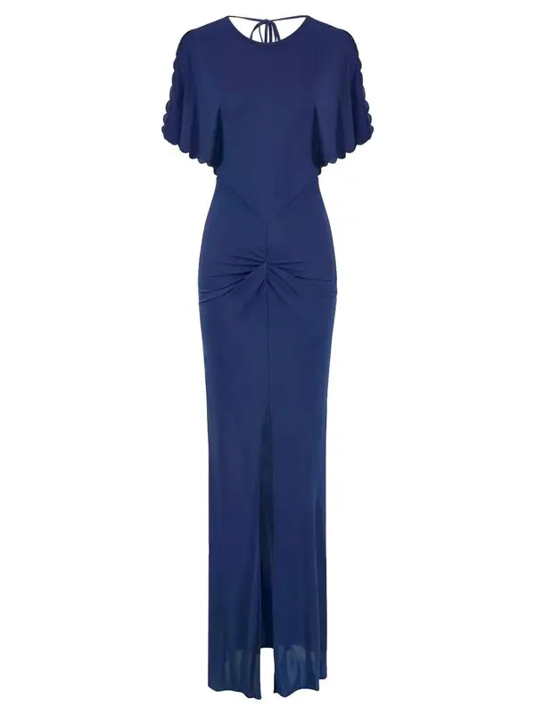 Elisabetta Franchi Scallop-edge Gown - Blue