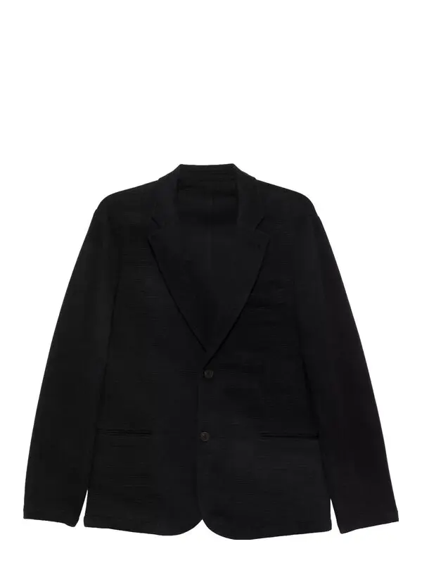 Emporio Armani Waffle-jersey Single-breasted Blazer - Blue