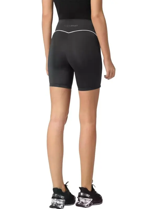 PLEIN SPORT Cycling Shorts With Trim Detail - Black