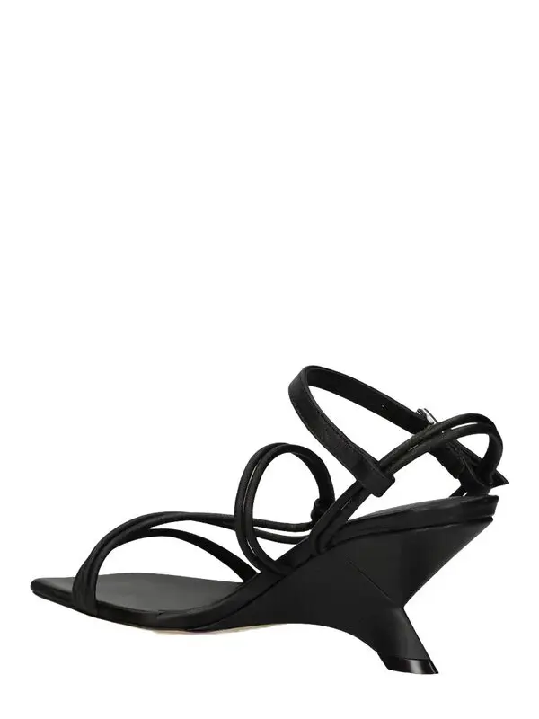 VIC MATIE Swan Strappy Wedge Sandals - Black