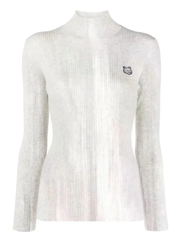 Maison Kitsuné Fox Motif High-neck Jumper - Grey