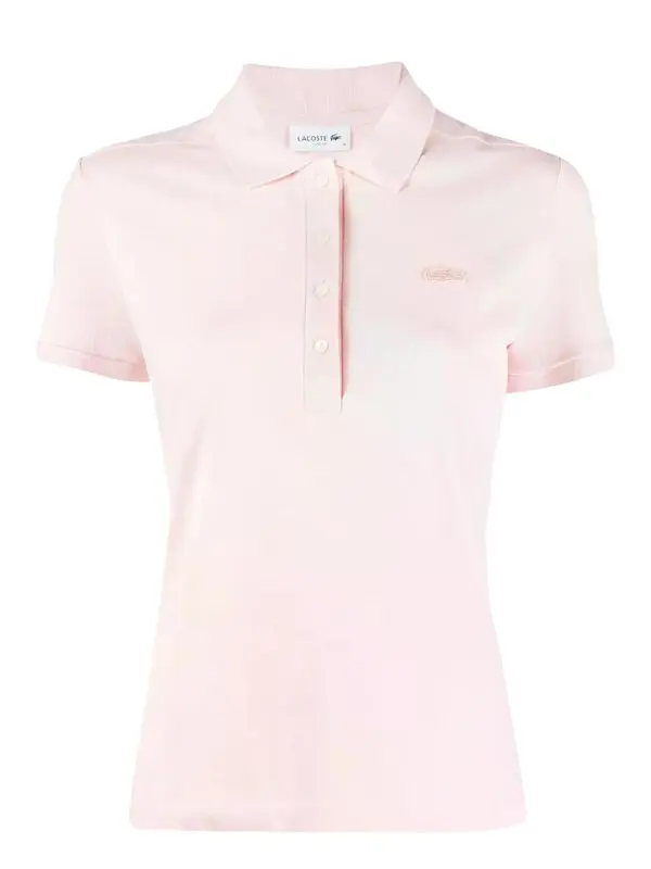 Lacoste Logo Appliqué Cotton Polo Shirt - Pink