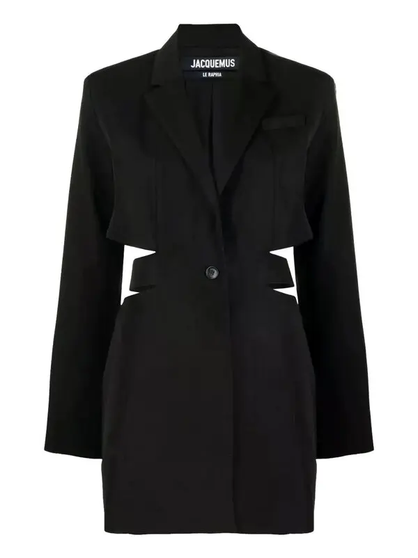 Jacquemus Horizontal Rope Mini Blazer Dress - Black