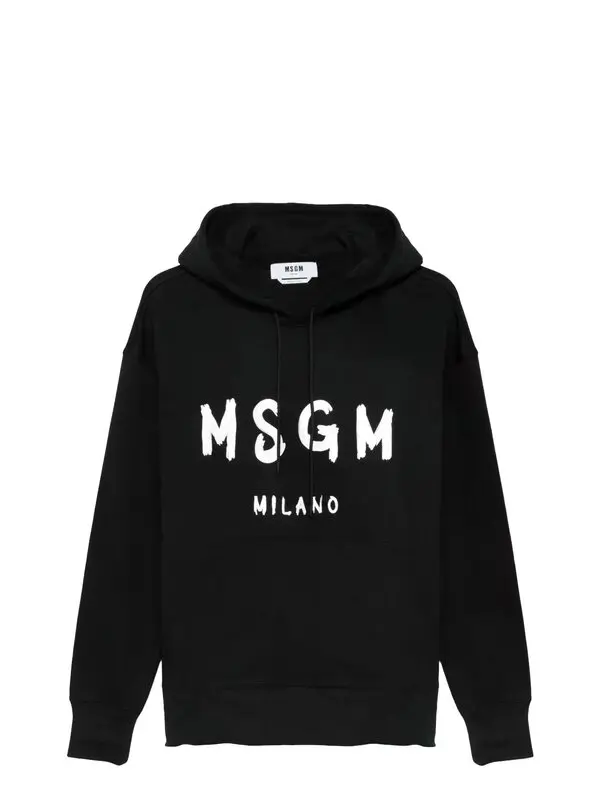MSGM Logo-print Hoodie - Black