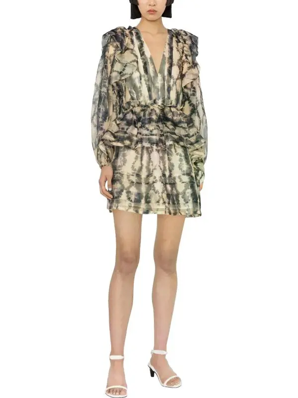 Ulla Johnson Adelaide Abstract-print Silk Minidress - Neutrals