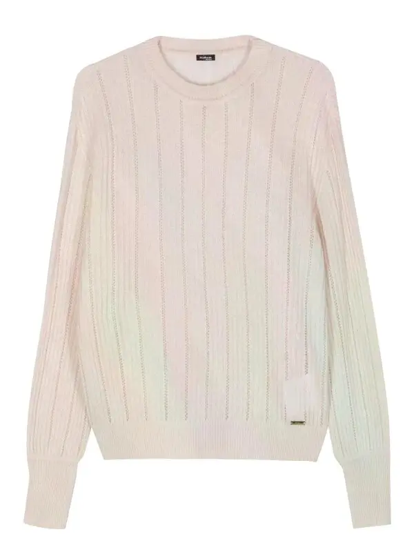 Kiton Pointelle Trim Sweater - Neutrals