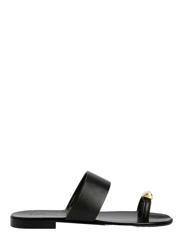 GIUSEPPE ZANOTTI Norbert Leather Toe-loop Sandals - Black