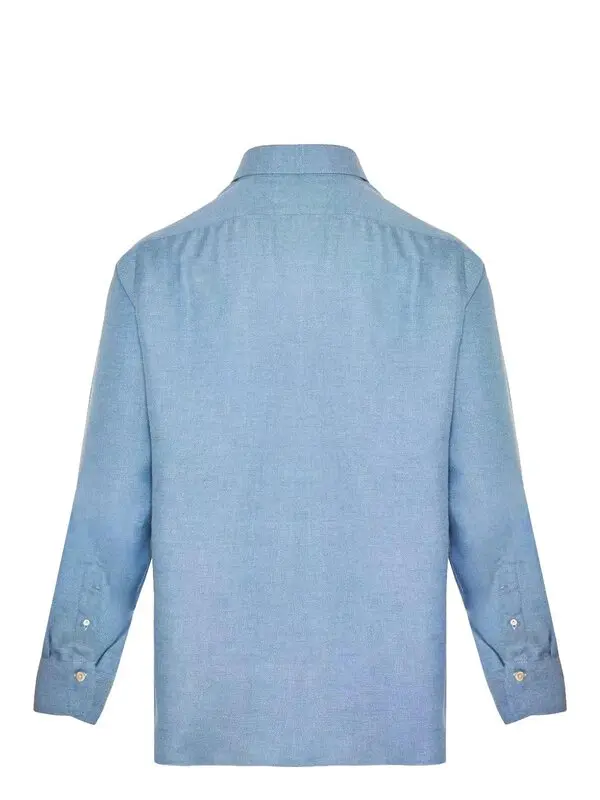 FINAMORE 1925 Cutaway Collar Shirt - Blue