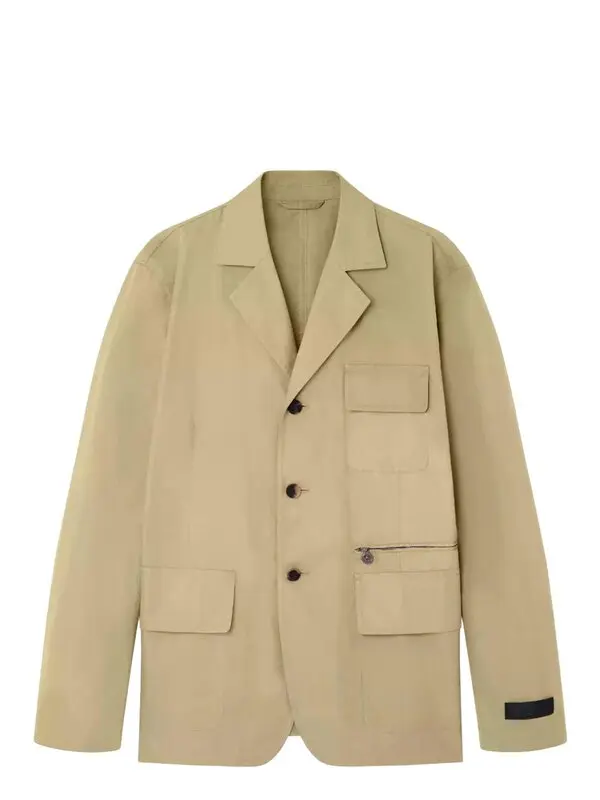 Versace Single-breasted Gabardine Blazer - Neutrals