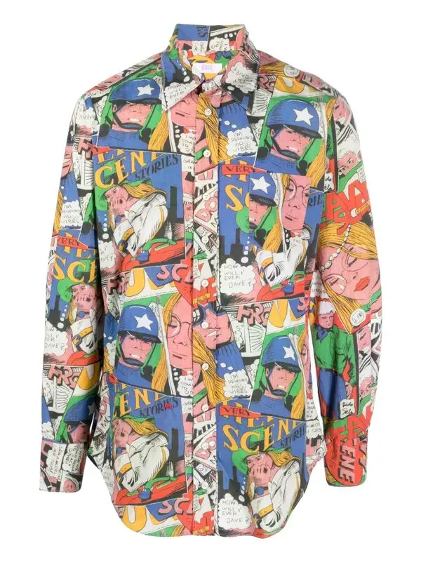 ERL Printed Short-sleeved Shirt - Blue