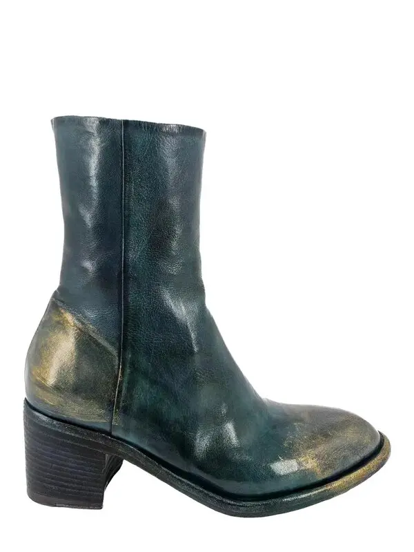 MADISON MAISON Leather Ankle Boots - Blue