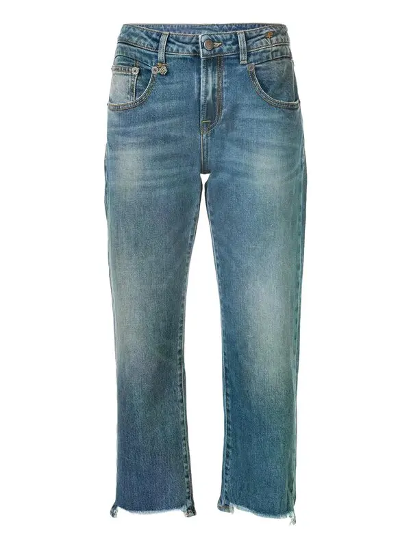 R13 Cropped Straight-leg Jeans - Blue