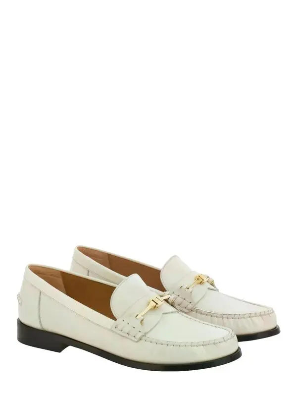 FERRAGAMO Leather Vara Loafers - Neutrals