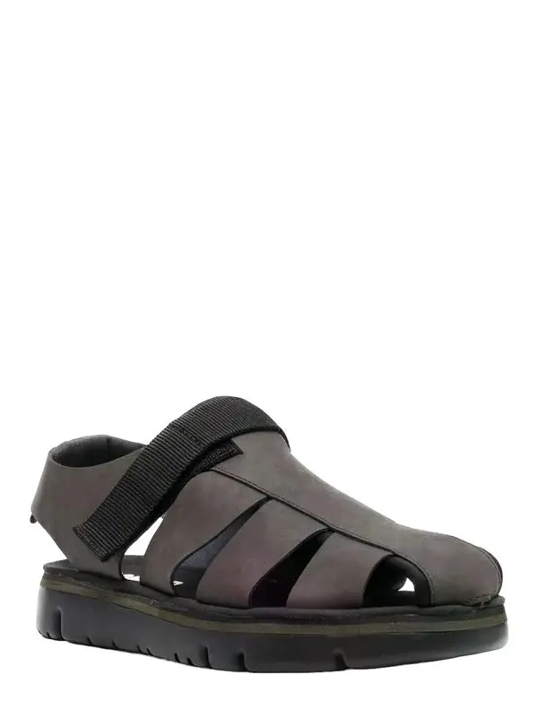 Camper Strap Fastenting Chunky Sole Sandals - Brown