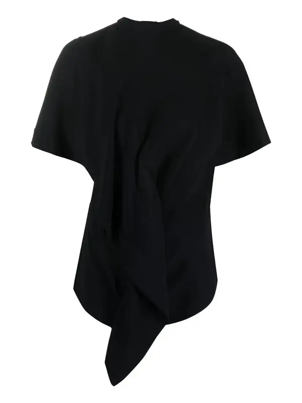 Colville Asymmetrical Draped Top - Black