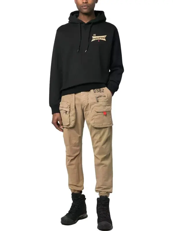 Dsquared2 Logo-print Cotton Hoodie - Black