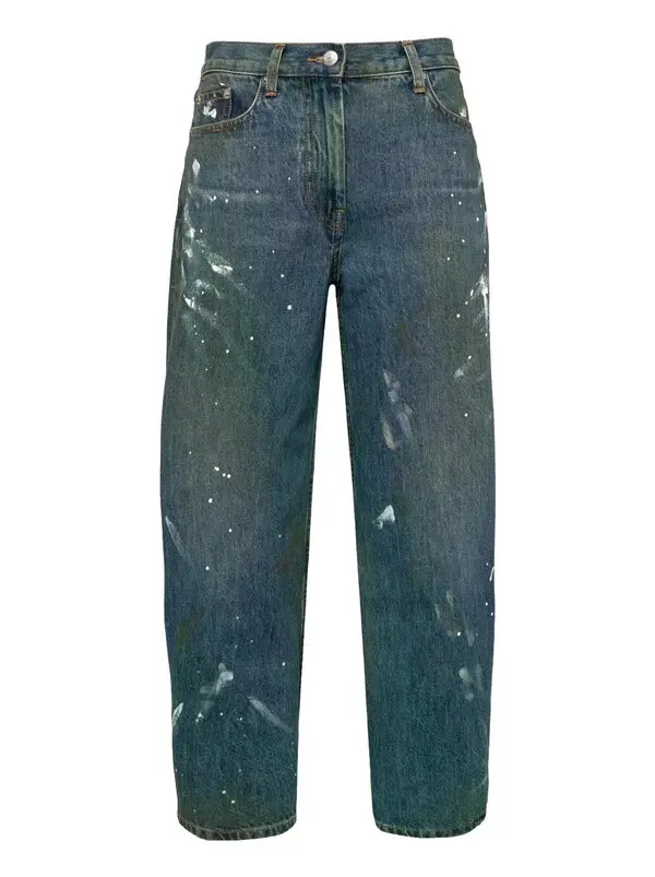 Helmut Lang Painted Wide-leg Jeans - Blue