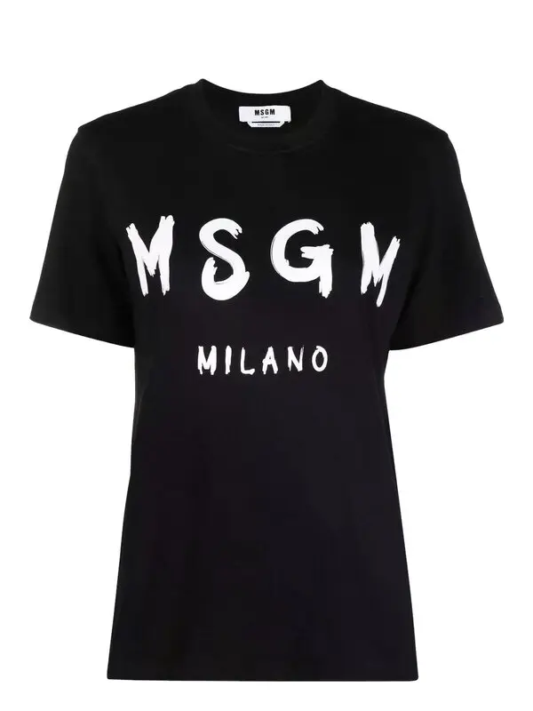 MSGM Logo-print Short-sleeved T-shirt - Black