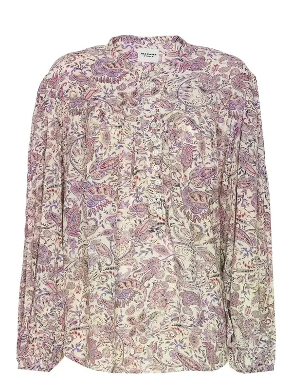 MARANT ETOILE Paisley Print Pleated Shirt - Neutrals