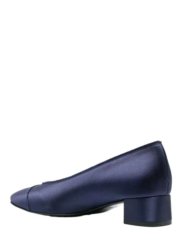 PEDRO GARCIA Satin Block Heel Pumps - Blue