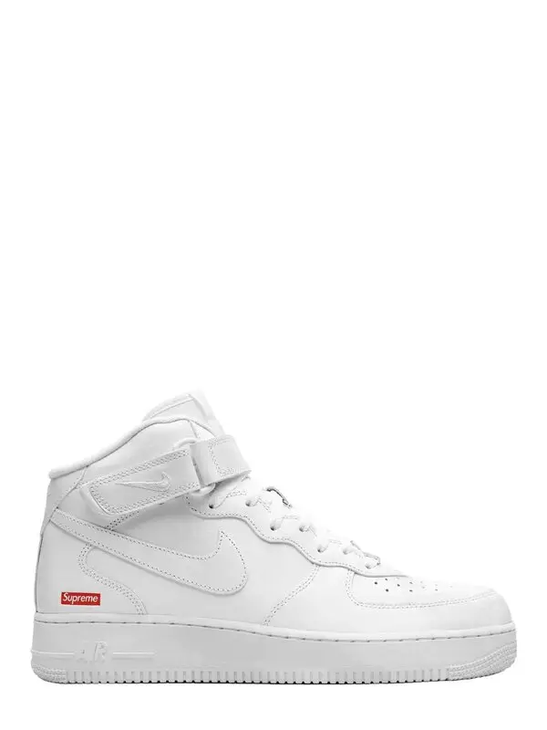 Nike X Supreme Air Force 1 Mid Mini Box Logo Sneakers - White