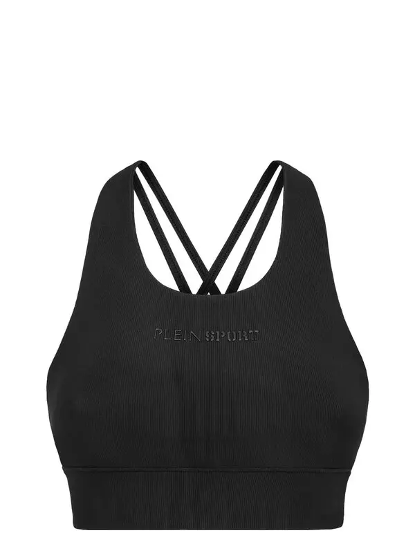 PLEIN SPORT Logo-embossed Compression Top - Black
