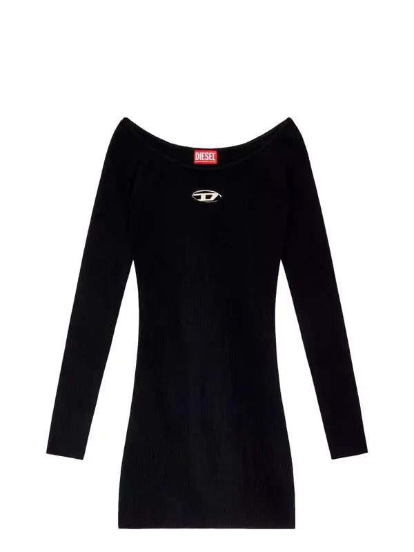 DIESEL® M-vera Ribbed Mini Dress - Black